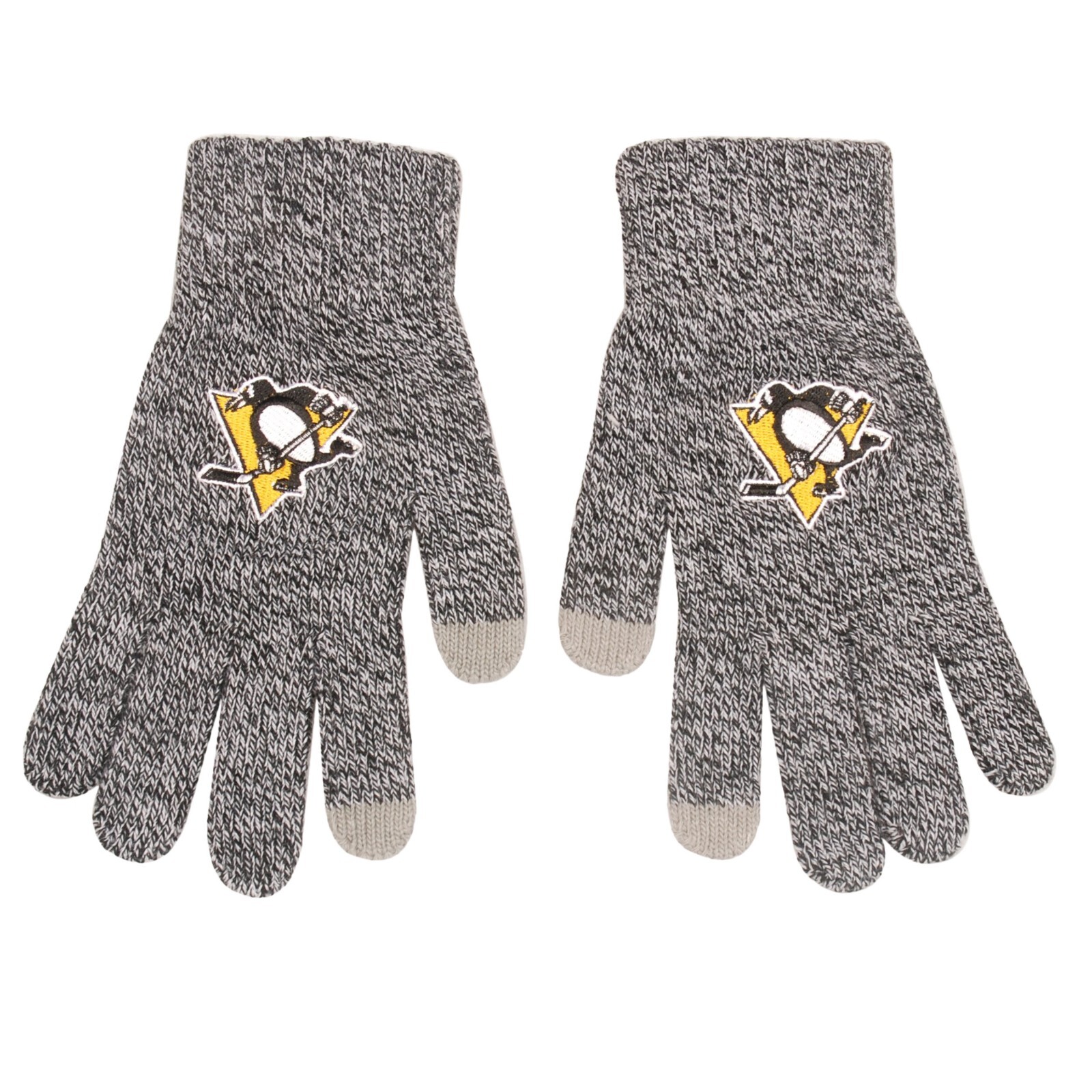 Pittsburgh Penguins Gloves Knit Utility Winter Logo TEXTING FINGER TIP ...