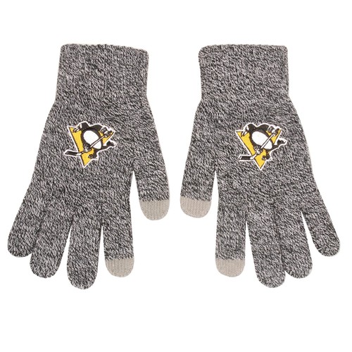 Pittsburgh Penguins Gloves Knit Utility Winter Logo TEXTING FINGER TIP ...