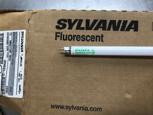 20931-3 GENUINE SYLVANIA 24W BULB T5 4100K Min Bi Pin FP24/841/HO/ECO ...