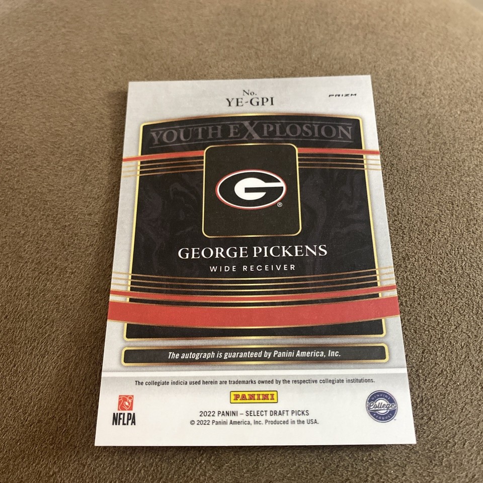 2022 Select Draft Picks George Pickens RC Autograph Youth Explosion Red ...