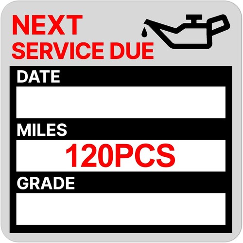 for Oil Change Sticker Static Cling, Clear Stickers 120 Pcs 2”x 2” Next ...