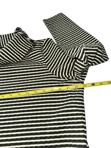 Talbots Women’s 1X Striped Pullover Cowl Neck Top Stretch Textured L/S ...