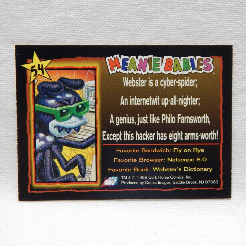 MEANIE BABIES TRADING CARD WEBSTER #54 | eBay