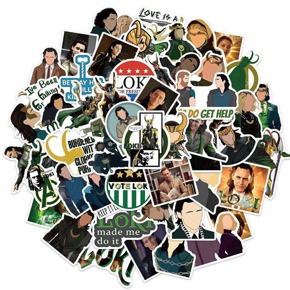 LOKI Vinyl Stickers~TV SHOW Marvel AVENGERS~Waterproof Laptop ...