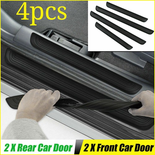 4 x Rubber Car Door Scuff Plate Sill Cover Panel Step Protector Guards ...