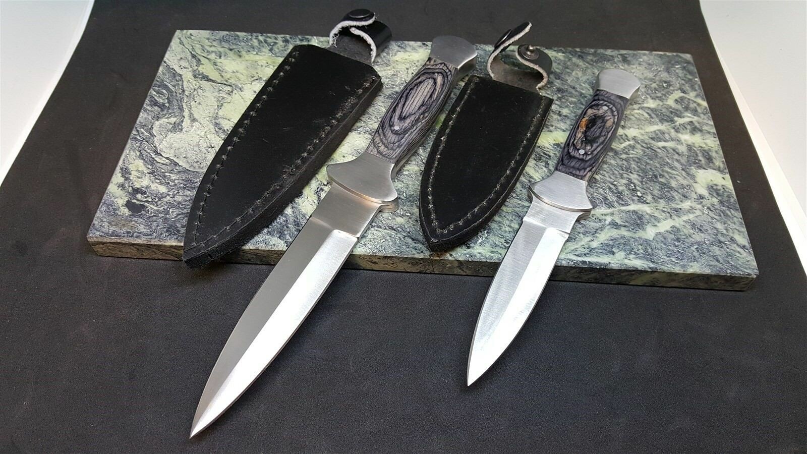 2 pack of two sizes of Double Edged Dagger Blade Boot Knife with sheaths | eBay