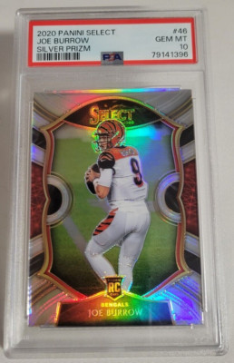 Joe Burrow 2020 Panini Select Silver Prizm Concourse Rookie Card RC PSA ...