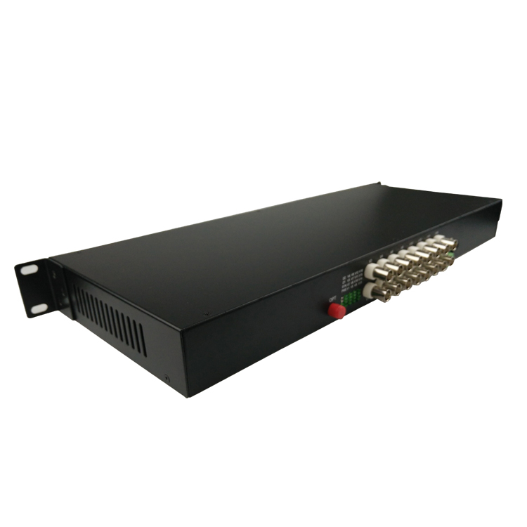 16CH Video Fiber Optic Media Converter 1U 19 inch Rack for Surveillance ...