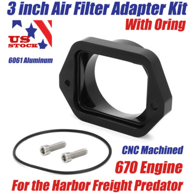 For The Harbor Freight Predator 670 Engine 3" Air Filter Adapter Kit ...