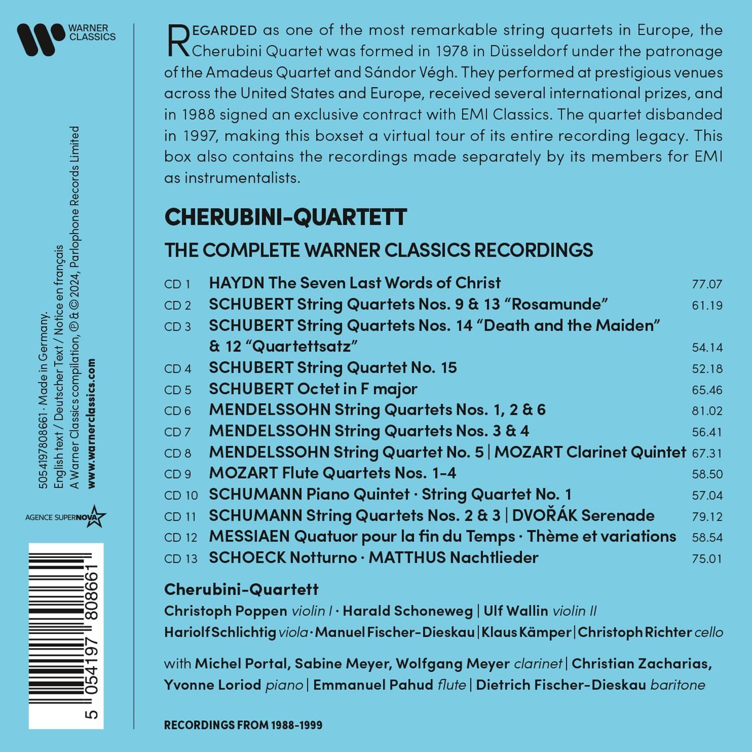 Cherubini Quartet The Complete Warner Classics Recordings | eBay