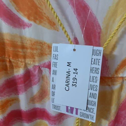 LuLaRoe Dress MEDIUM Carina Tiered Maxi Resort Collection Pink Yellow ...