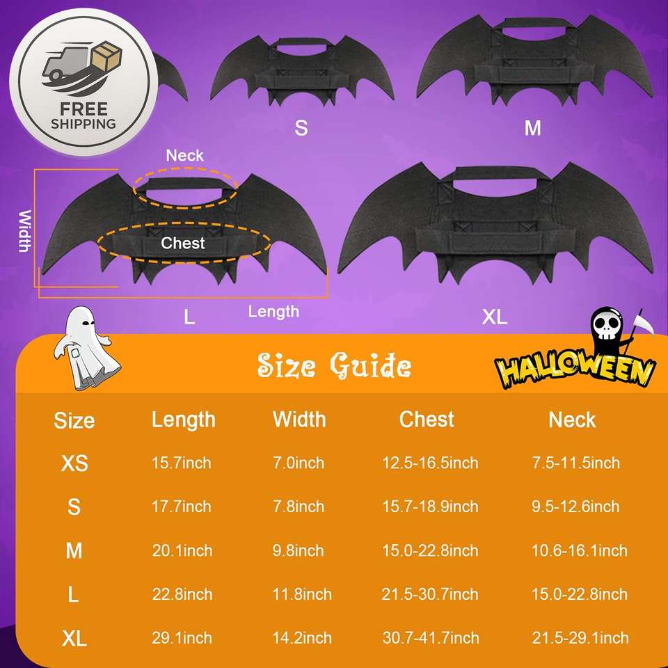 Dog Bat Costume - Halloween Pet Costume Bat Wings Cosplay Dog Costume ...