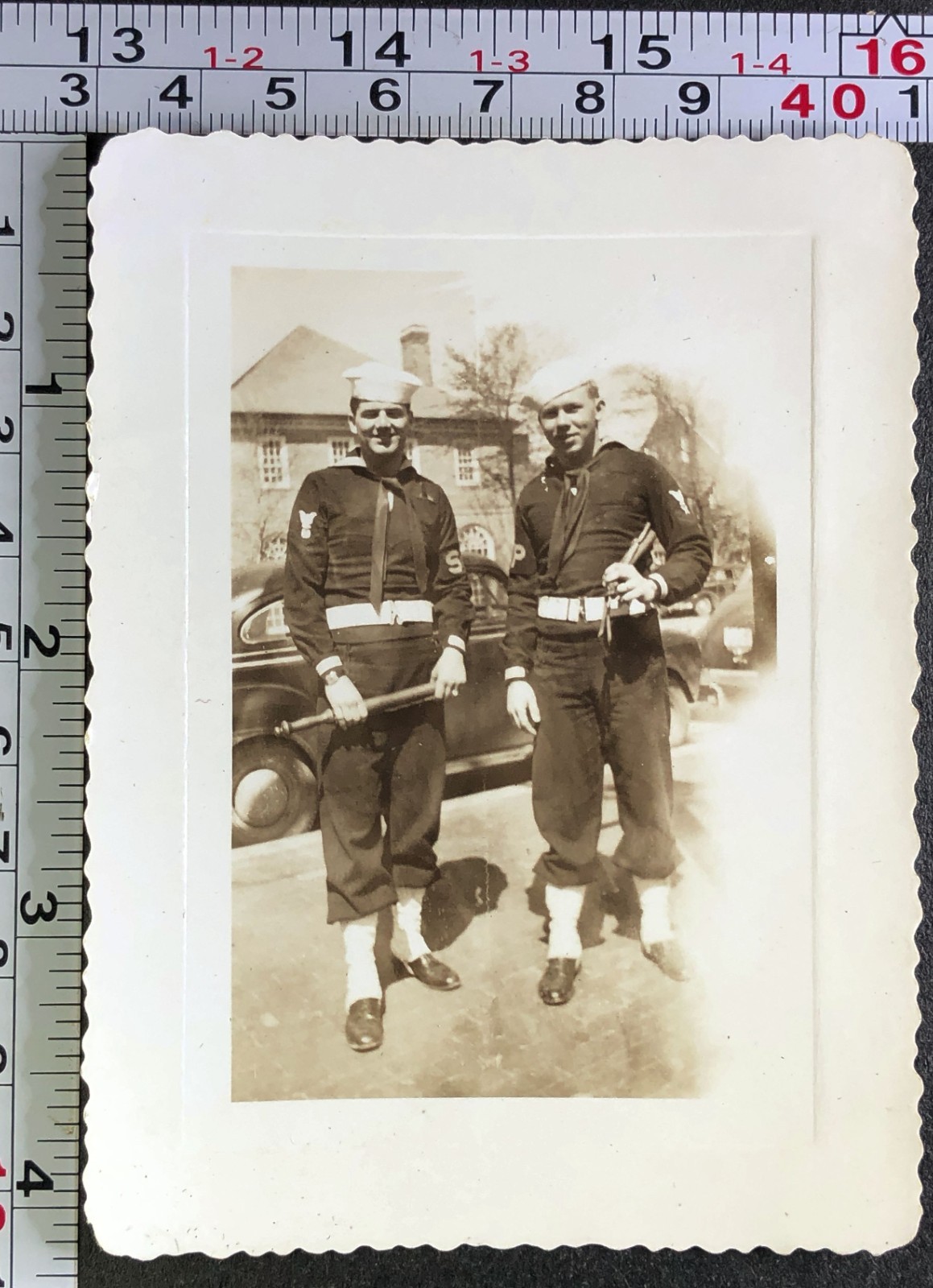 Sailors Shore Patrol Military Police Uniforms WW2 Era Vintage BW Photo ...