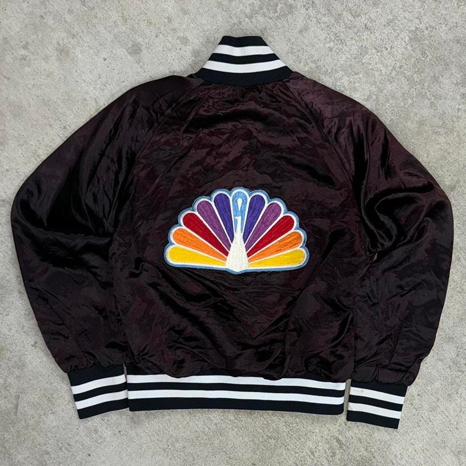 Vintage nbc 1980's embroidered satin bomber jacket - Gem