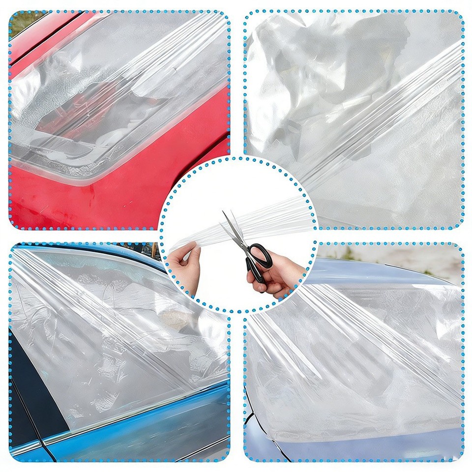 Broken Window Cover Auto Glass Repair Pre-cut Film 16.4 Ft Tape Roll ...