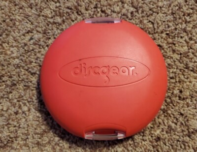 DISCGEAR-22 Disc Discus CD DVD Game Holder Hard-Shell Red Storage Case ...