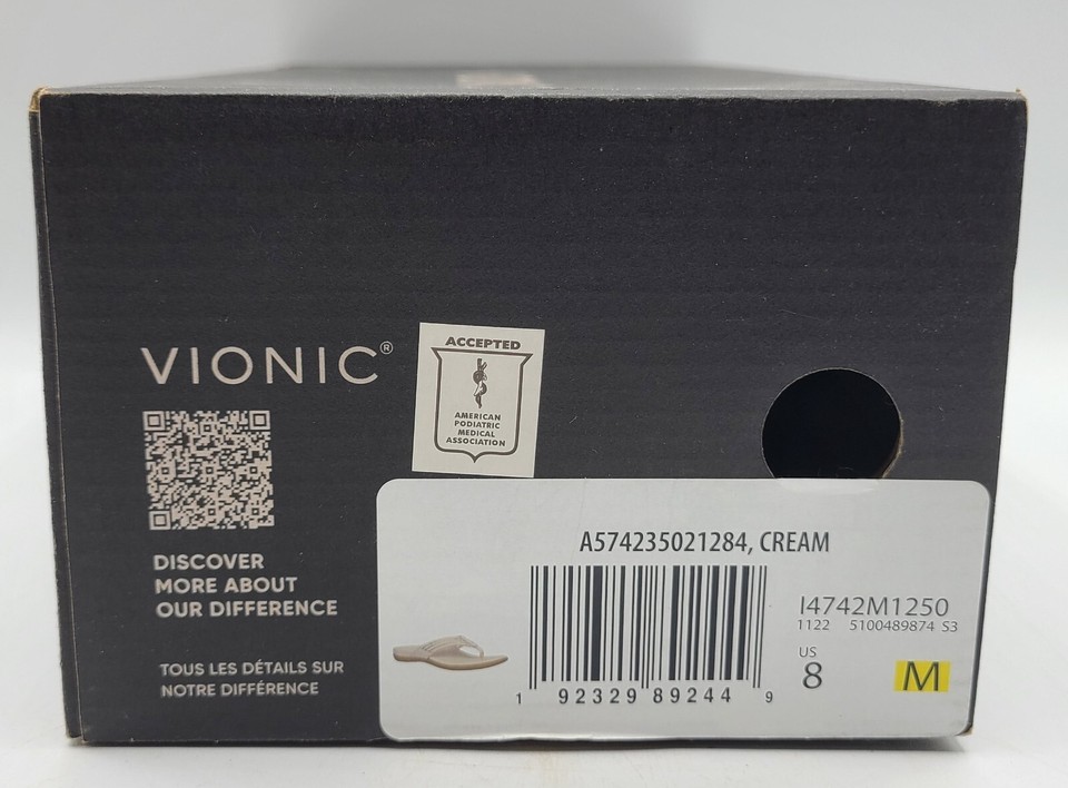 Vionic Unisex Sandals Cream Size 8 M EMPTY SHOE BOX ONLY REPLACEMENT ...