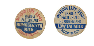 (2) Pair of Meadow Lark Dairy Milk Caps Pleasanton, California | eBay