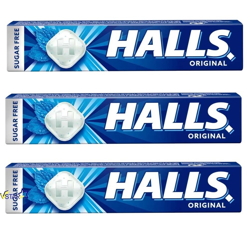 Halls Sugar Free Cherry Menthol, Original Menthol Action Sweets 32g ...