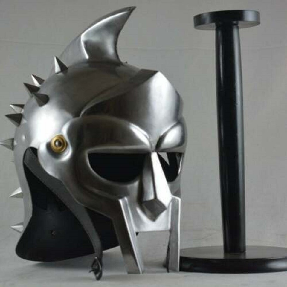Medieval Maximus Gladiator Helmet With Wooden Stand Wearable Solid ...