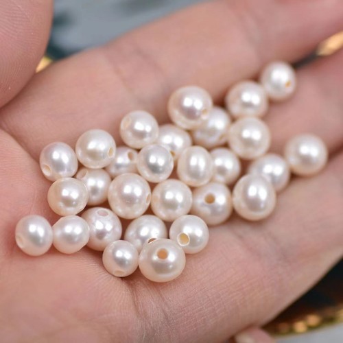White Near Round Freshwater Pearls Loose Beads 2mm Large Hole | eBay