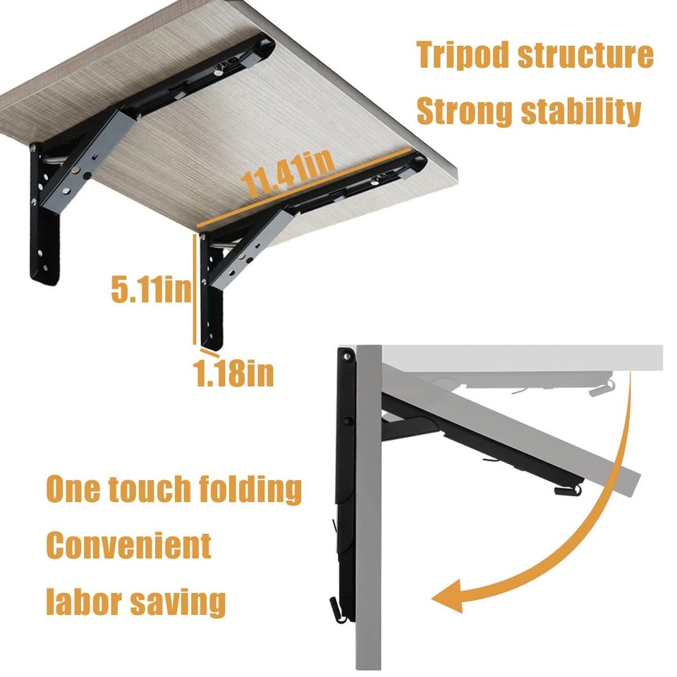 Wall Table Fold Down Hinge,90 Degree Self-Locking Folding Hinge,Save ...