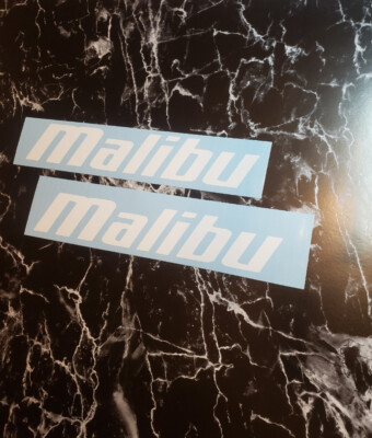 malibu Boat Yacht Decals WHITE STICKERS Vinyl DIE CUT New 30” USA BEST ...