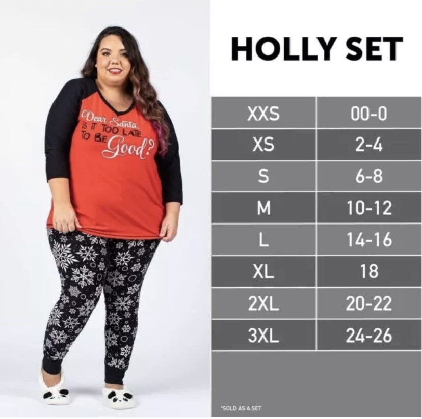 Lularoe Dream Holiday Collection HOLLY Set XL NWT Plaid Print Pajamas ...