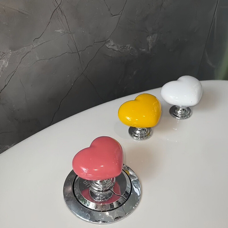Heart Shape Toilet Presser Love Toilet Press Button Bathroom Water Tank ...
