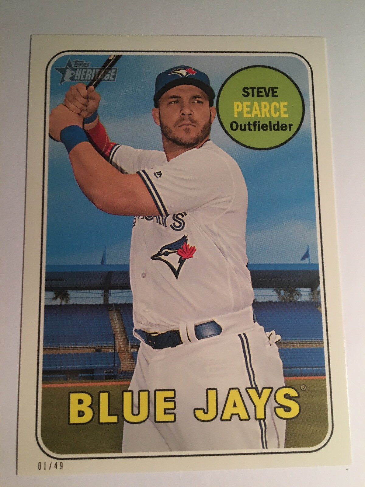 2018 Topps Heritage 5x7 Jumbo Steve Pearce Blue Jays 222 02/49 | eBay