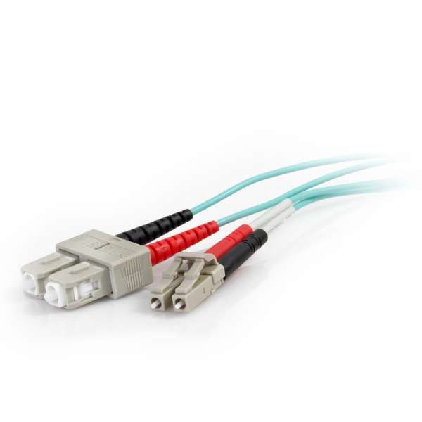 C2G 3m LC-SC 50/125 Duplex Multimode OM4 Fiber Cable - Aqua - 10ft ...