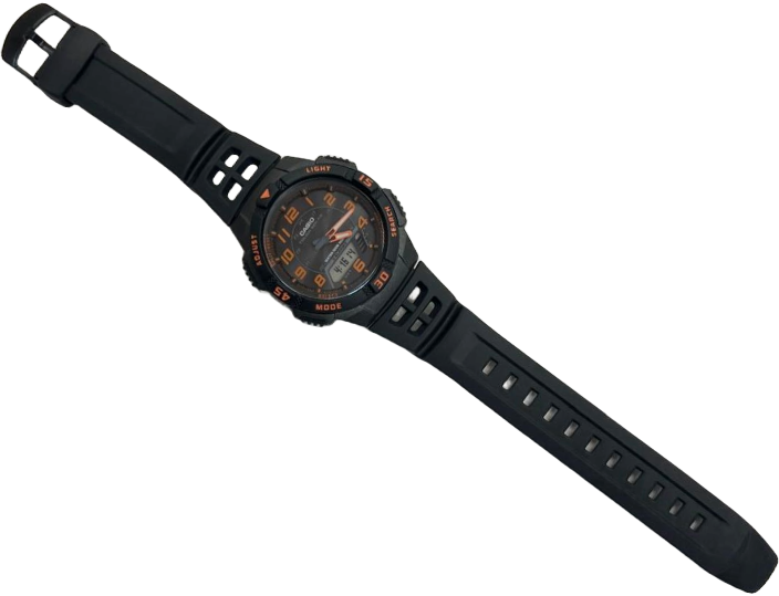 Casio SOLAR POWERED AQ-S800W Watch Orange Black 5 Alarms 100M WR 31TZ ...