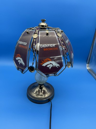 Denver Broncos NFL 3 Way Touch Lamp 23” Tall 6 Glass Panels 9” Awesome ...