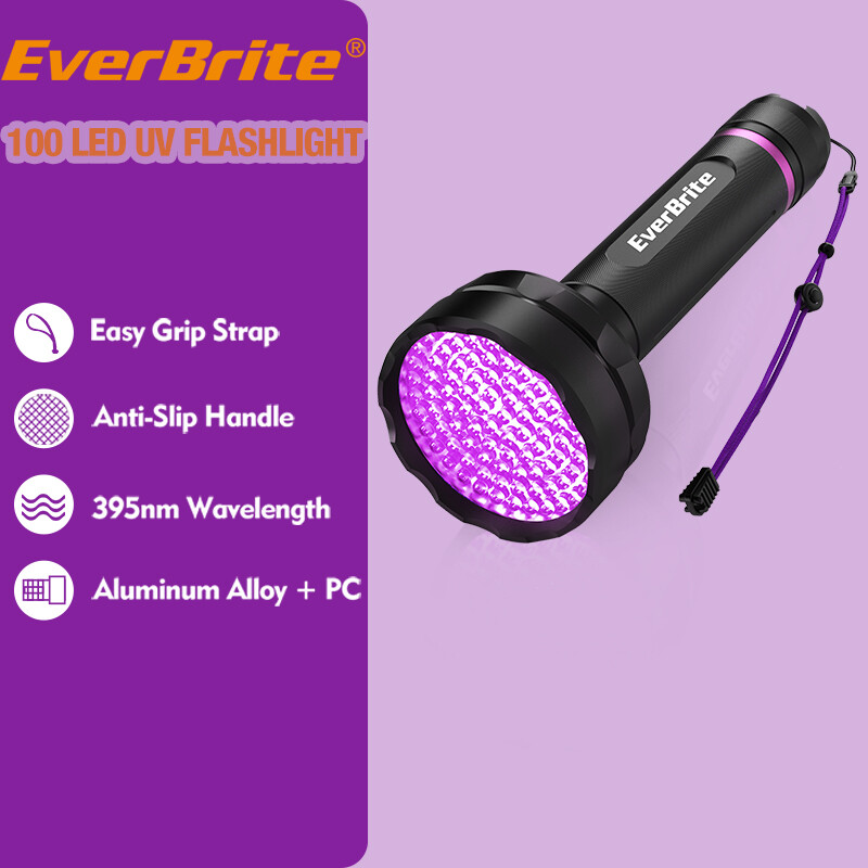 EverBrite Black Light Flashlight 100 LED UV Flashlights 395 nm ...