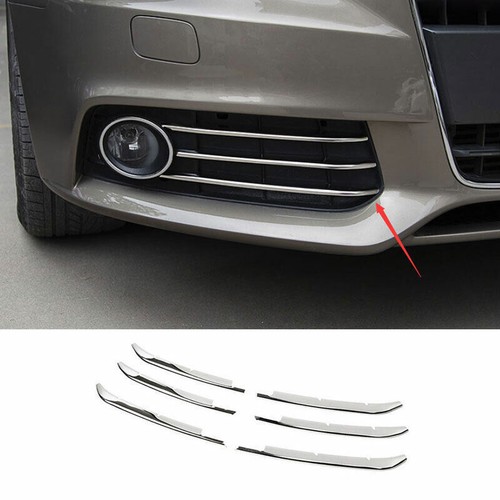 For Audi A4 B8 2009-2012 Silver Titanium Exterior Front Fog Light Strip ...
