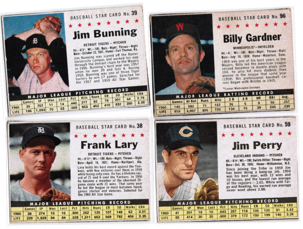1961 Post Cereal Baseball Cards: Frank Lary, Jim Perry, and more | eBay
