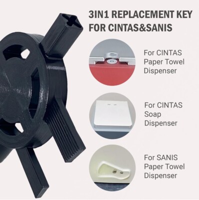 Cintas & Sanis Paper Towel, Soap, and Toilet Paper Dispenser Key Free ...