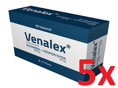 5 x Venalex- Diosmin 450 mg + Hesperidin 50 mg 300 Kapseln für 150 Tage ...