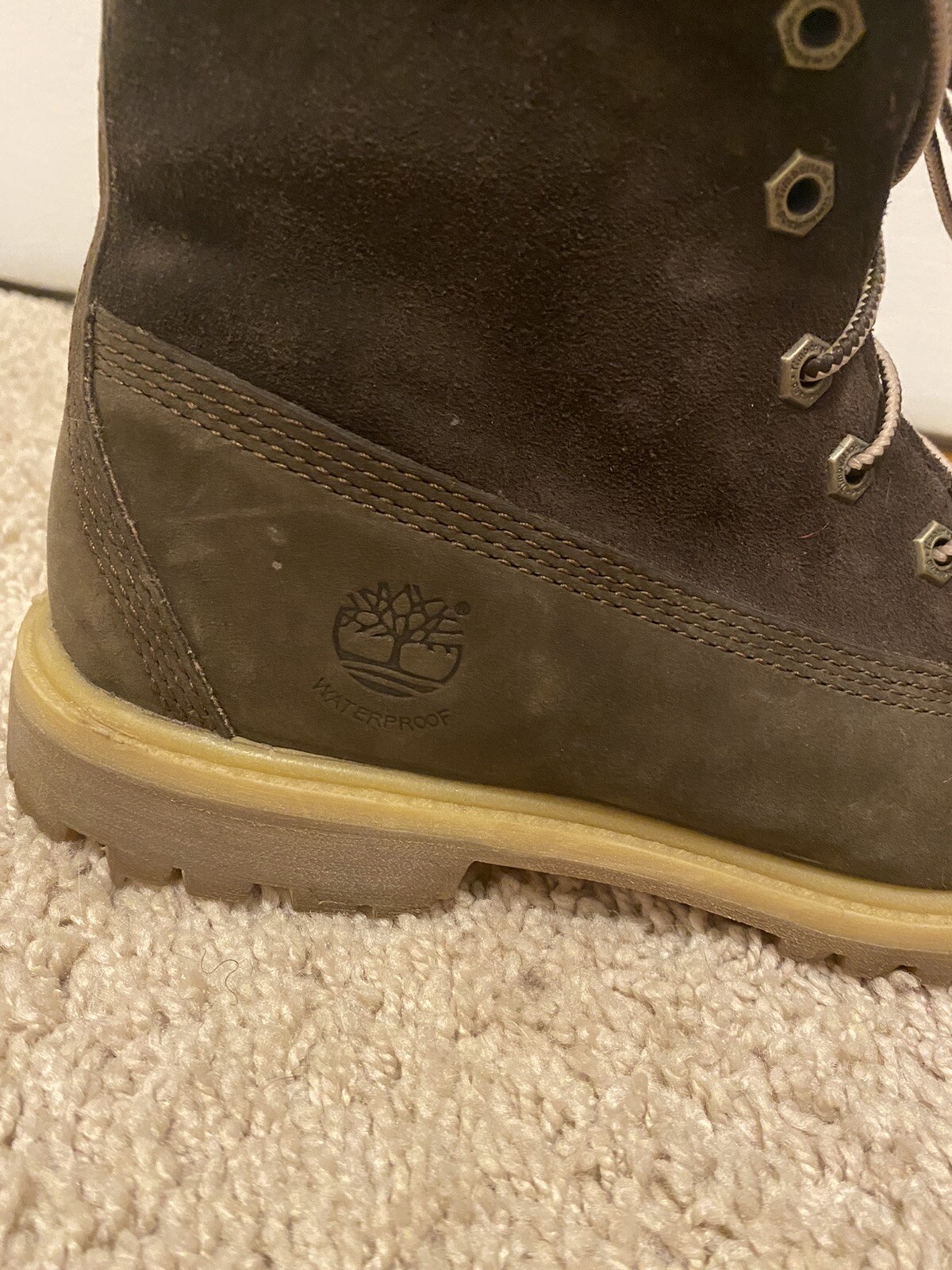 Timberland Earthkeeper Boots 7.5M Woman suede/Sherpa Brown Combat lace ...
