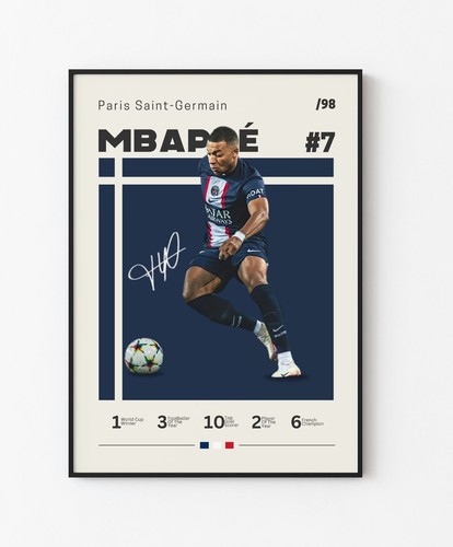 Mbappe PSG FC Autographed Art Poster Prints. Great Gift! | eBay Australia
