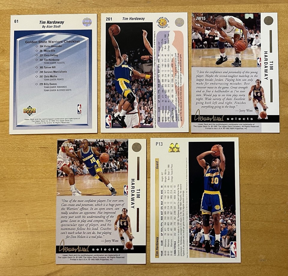 Tim Hardaway Lot Of 5 Different 1992-93 Upper Deck Golden State ...