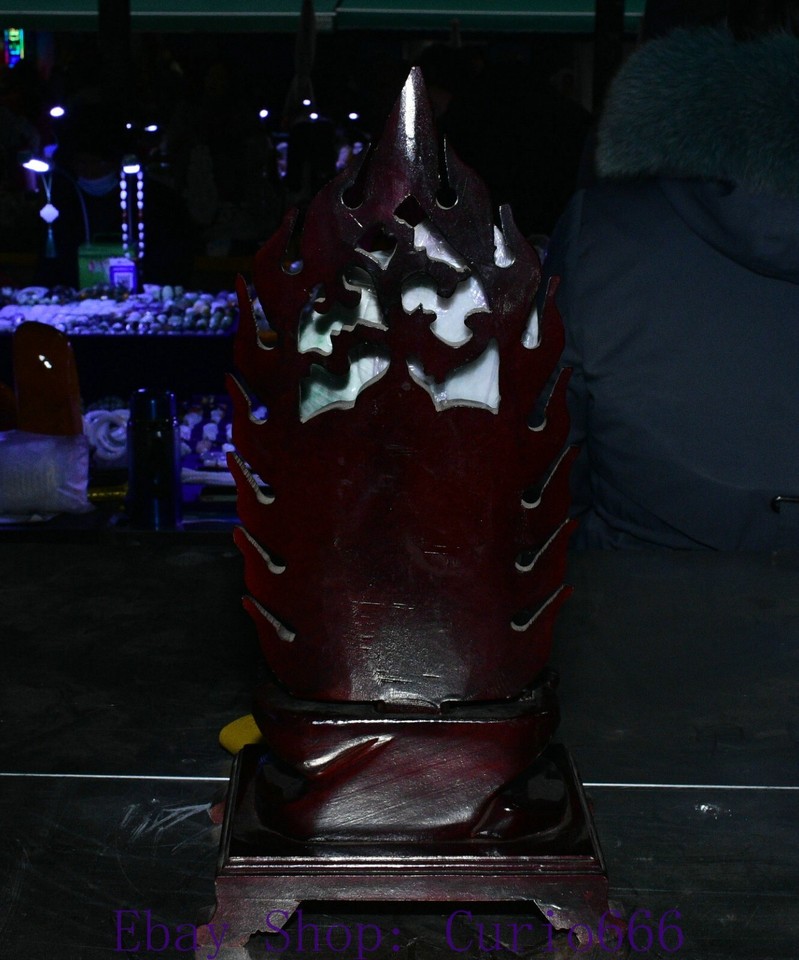 14.1'' China Natural Emerald Jade Jadeite Lotus Flower Kwan-yin Guan ...