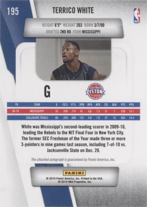 2010-11 Prestige - Terrico White #195 for sale | eBay