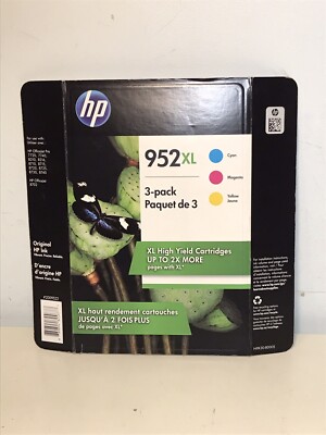 NEW HP 952XL TRI COLOR HIGH YIELD INK CARTRIDGE PACK Exp 2020 ...
