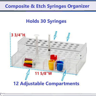 Dental PREMIUM COMPOSITE SYRINGE ORGANIZER (LARGE) Holds 30 Syringes ...