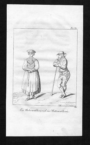 1810 - Unterwalden Nidwalden Costume Copperplate Switzerland | eBay