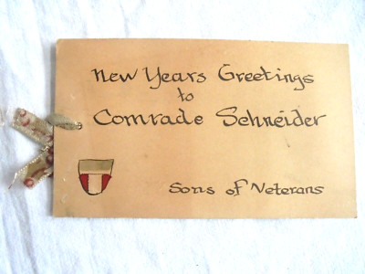 Antique New Years Greetings to Comrade Schneider Sons of Veterans Card ...