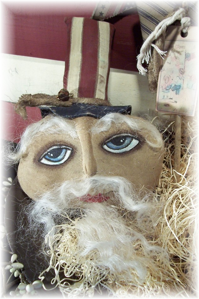 Handmade Primitive Grungy Uncle Sam and Pinwheels Tucks Bowl fillers ...