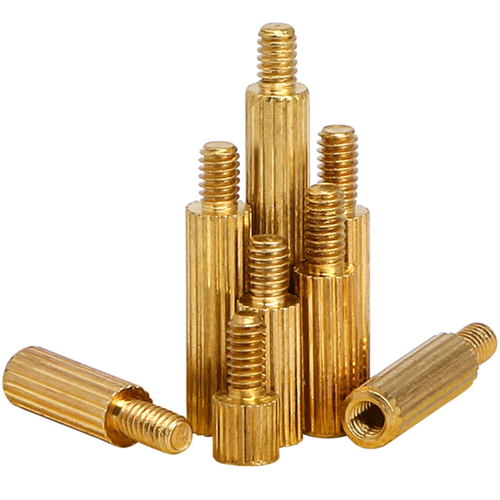 M2 Male-Female Brass Knurled Threaded Column Standoff Support Spacer ...