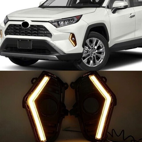 Fits For Toyota RAV4 2019~2023 LED DRL Daytime Running Lights Fog Lamps ...